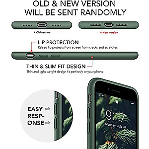 OuXul iPhone SE 2022 Case, iPhone SE 2020 Phone case, iPhone 7/8 case Liquid Silicone Gel Rubber Phone Case, iPhone SE/8/7 4.7" Full Body Slim Soft Microfiber Lining Protective Case(Forest Green)