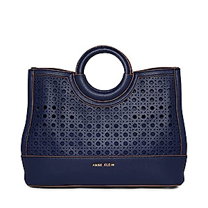Anne Klein Perforated Rounded top Handle Satchel, Distant Mountain/Distant Mountain