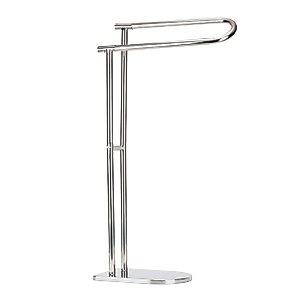 Bamodi Freestanding Towel Rack for Bathroom Floor - Practical Bath Towel Rack Holder Stand for Bathroom, Kitchen, Room - Easy to Assemble, with Offset Rails for Drying - Black Steel Finish