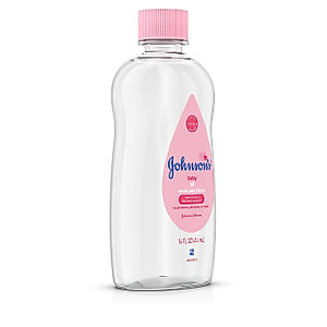 Johnson's Baby Oil, Pure Mineral Oil to help Prevent Moisture Loss for baby, Kids & Adults, Gentle & Soothing Baby Massage Oil for Dry Skin Relief, Original Scent, 14 fl. oz