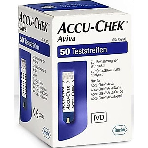 Test Strips(Sugar Test Strips) for A-Viva Glucometers Only. Sugar Test Strips 50 Strips, (White)