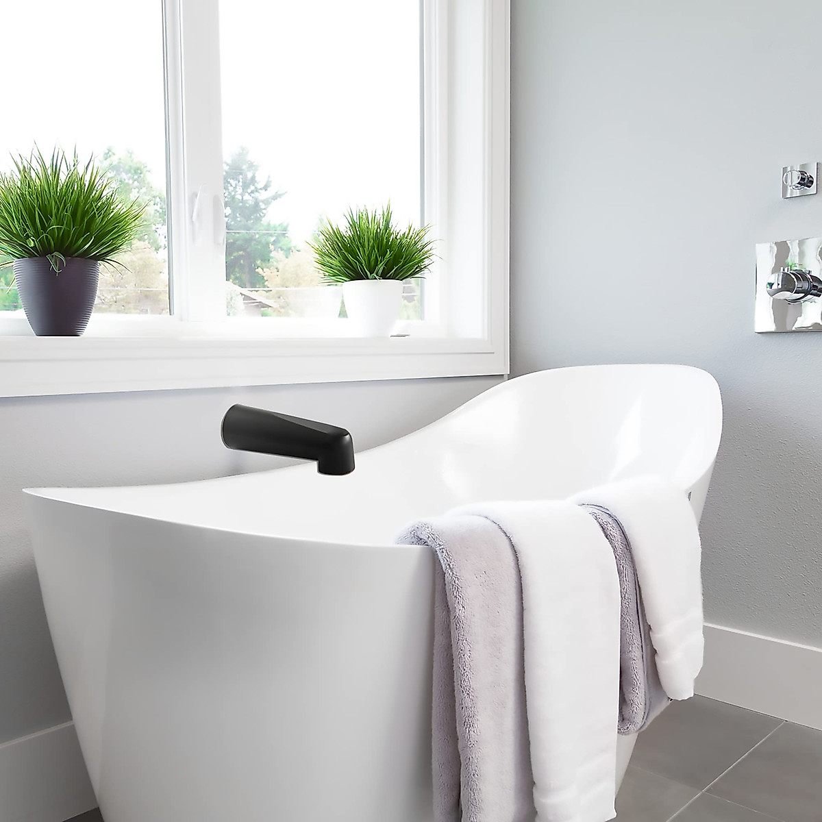 SENTO Oil Bronze Universal Heavy Durable Metal Bathroom Tub Spout Without Diverter, Heavy Duty Metal Bathtub Faucet Without Shower Diverter - 7 Inches 1/2" IPS Inside Thread, Oil-Rubbed Bronze