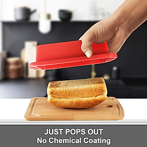 SILIVO 4 Pack Mini Loaf Pans - Nonstick Mini Bread Loaf Pans, Silicone Mini Loaf Baking Pans for Small Loaf, Bread and Meatloaf - 5.7x2.5x2.2 inch