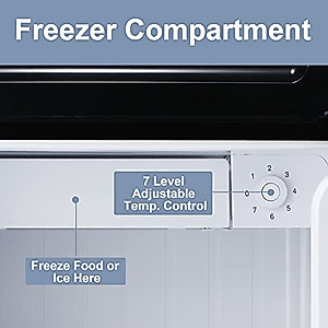 Antarctic Star Compact Refrigerator Mini Fridge for Drink, Ice Cream, Vegetable, Fruit, 1.7 Cu. Ft, Freezer with Drip Tray, Bottle Racks and Defrost Button, for Bedroom, Office, Garage, Dorm,Black