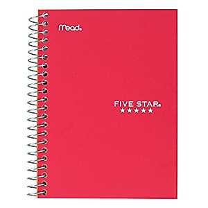 Five Star Personal Spiral Notebook, 7" x 4 3/8", 100 Sheets, College Rule, Assorted colors, 12 Pack