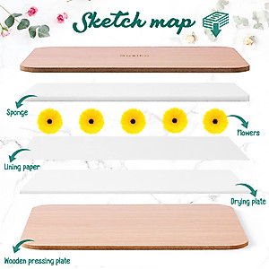 Suziko Flower Press Professional Flower Press Kit 6 Layers 6.3 x 8.3 inch Flower Press Kit, Flower Pressing Kit for Adults Kids, Great Gift