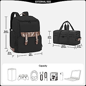 LoDrid Game Backpack Compatible with Xbox Series X with an Extra Console Bag, Game Travel Bag with Separated Storage Laptop Layer for 15.6”Laptop and Multiple Pockets for Gaming Accessories, Bag Only