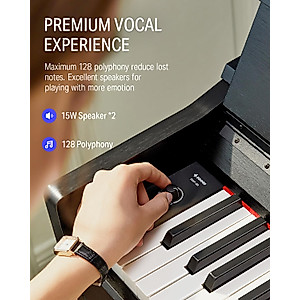 Donner DDP-90 Digital Piano, 88 Key Weighted Piano Keyboard for Beginner/Professional W/Three Pedals, Supports U-disk Music Playing, PC/Tablet/Cell Phone Connecting, Audio In/Output