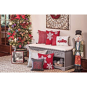 Pillow Perfect Modern Geometric Decorative Throw Pillow, 16", RED