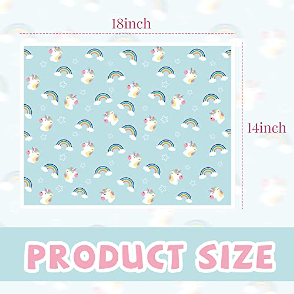 Sawysine Disposable Stick on Placemats for Baby and Kids, Restaurant Table Mats Sticky Waterproof Unicorn Place Mats for Toddler Travel Schools Family (50 Pcs)