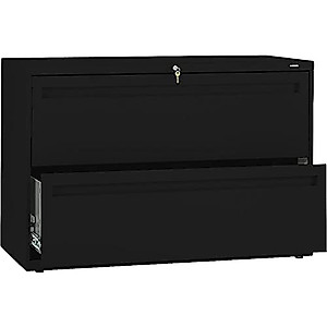 HON 792LP 700 Series Two-Drawer Lateral File, Black, File Cabinet, with Lock, 42w x 18d x 28h