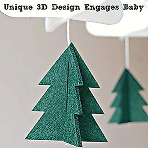 Baby Crib Mobile Wooden Wind Chime Mobile Crib Bed Forest Mobile Felt Moon Crib Mobile Nursery Decoration Toy Hanging Ornament Pendant Photography Props