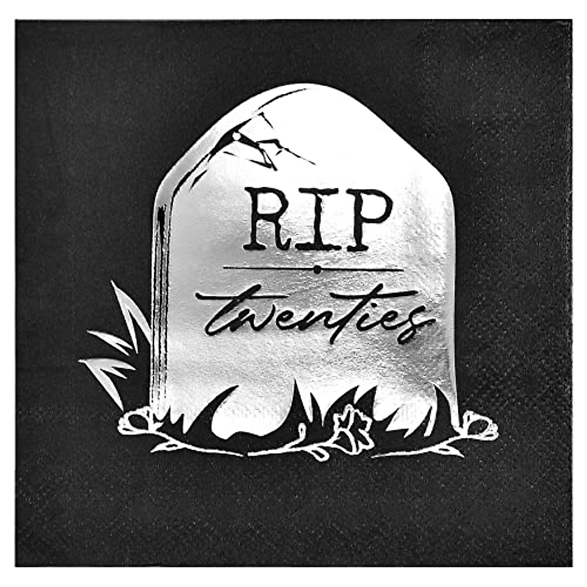 Crisky Funny 30th Birthday Napkins RIP Twenties for 30th Birthday Decorations 50 Count, 3-Ply, Cocktail Napkins Size