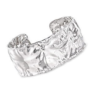 Ross-Simons Italian Sterling Silver Rippled Cuff Bracelet. 7 inches