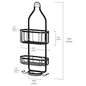 Kadolina Bathroom Hanging Shower Organizer, Over Head Shower Caddy, Adhesive Corner Shower Caddy Shelf, Bathroom Shower Organizer Shelves