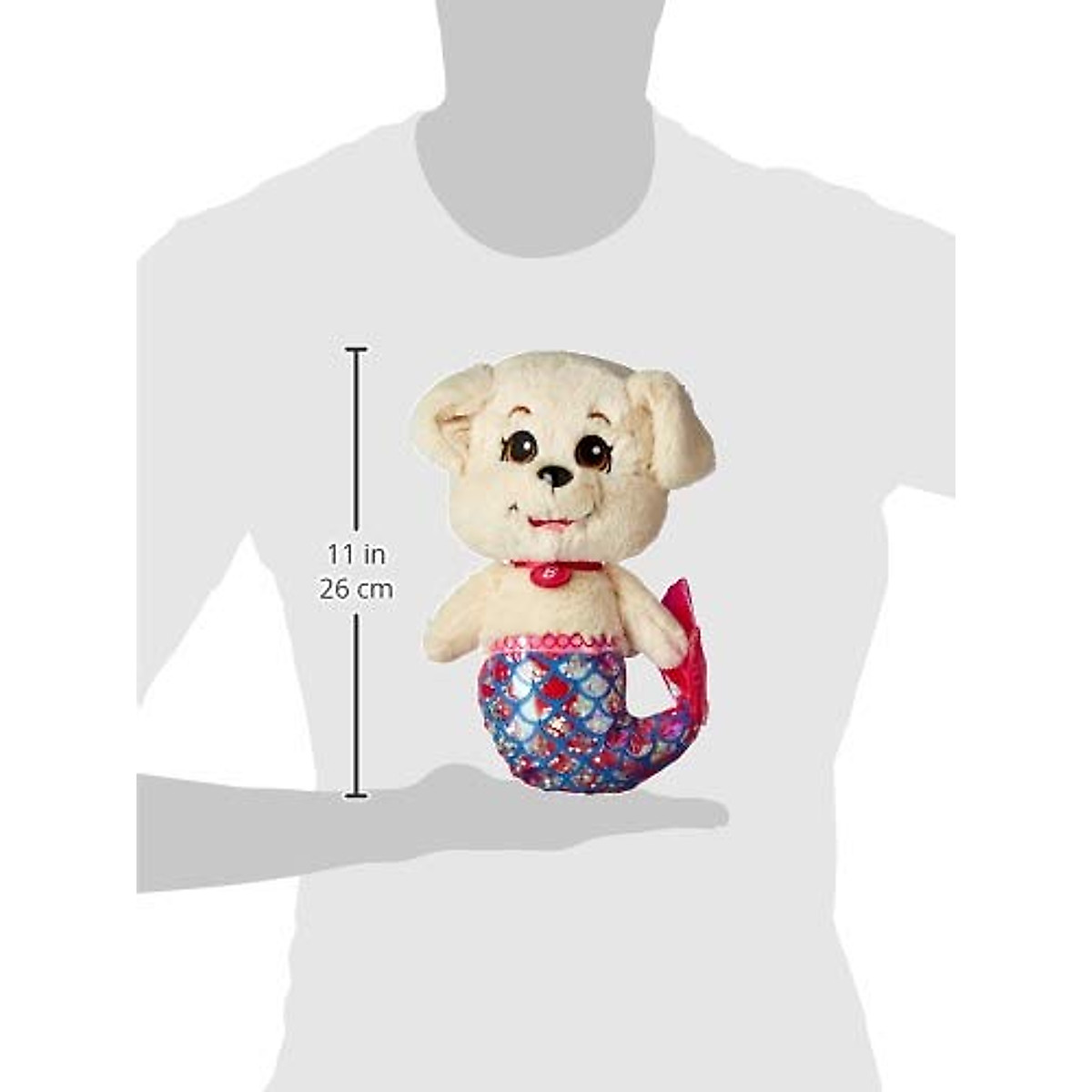 Barbie Dreamtopia Mer Puppy Plush Honey, Soft Stuffed Animal with Floating Glitter Mermaid Tail