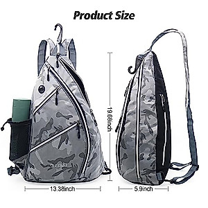 ZOEA Pickleball Bag, Adjustable Pickleball Bag with Water Bottle Holder, Pickleball Paddle Backpack for Men and Women (Camouflage Grey)