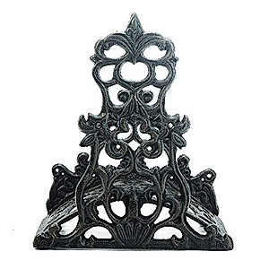 Sungmor Heavy Duty Cast Iron Garden Hose Holder - Wall Mounted Water Hose Hanger - Antique Emblem Decorative Hose Reel - Water Hose Rack Butler Storage - Two Installation Methods Wall Decor Holder