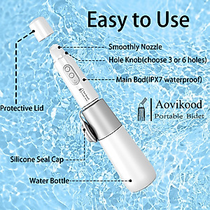 Portable Bidet for Traval, Electric Rechargeable Handheld Travel Bidet, Portable Hygiene Sprayer for Men, Women, and Postpartum Care, Travel Essentials