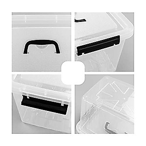 Farmoon 12 Quart Clear Storage Bin, Plastic Latching Box with Handle, 4 Packs