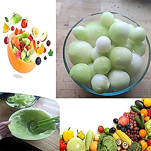 JTDEAL Melon Ball Scoop Set, Multifunctional 4 in 1 Stainless Steel Fruit Carving Tool Knife Set, Fruit Platter Carving Fruit Plate Small Tool, Cantaloupe Watermelon Ball Scoop (Green)