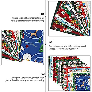 20 Sheets Christmas Fabric Bundles Sewing Craft Square Patchwork Precut Printed Fabric Scraps Quilting Sewing Polyester Fabric for DIY Christmas Stocking Wreath Doll Dress Apron Supply