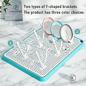 Baby Bottle Drying Rack with Base, High Capacity Bottle Dryer Rack for Baby Bottles, Cups and More Baby Essentials Keep Dry (Grey)