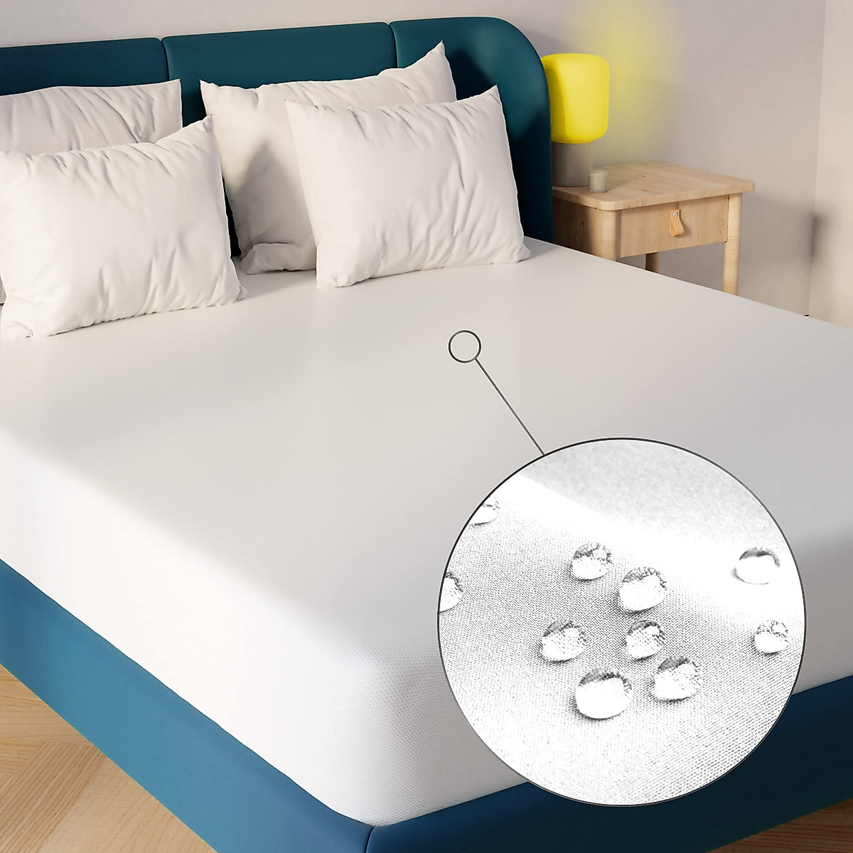 Waterproof Mattress Protector Twin Jersey Knit Deep Pockets 39x75 Size Breathable Noiseless 8-20Inches Bed Smooth Jersey Mattress Pad Cover Fully Fitted Ultra Thin