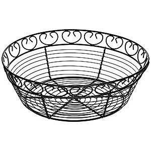 Winco Wire Fruit Basket, 10-Inch by 3-Inch, Black