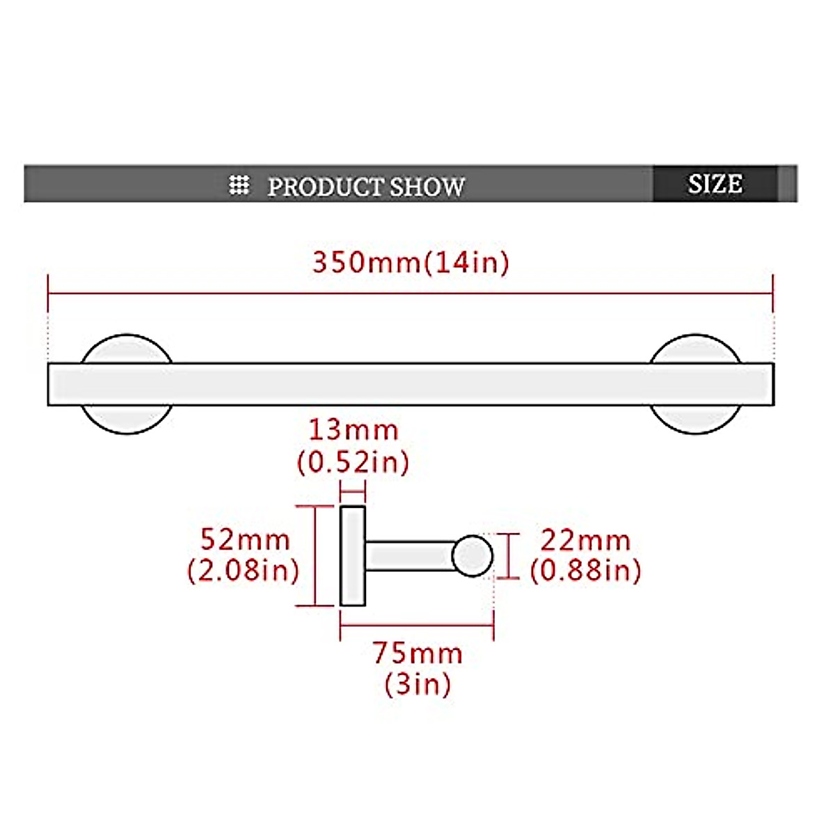 Towel Racks, Towel Rack Towel Holder Towel Rack for Bathroom Towel Rail Bathroom Towel Rack Wall Mounted Kitchen Bathroom Shelf Storage Rack Anniversary/Schwarz/a