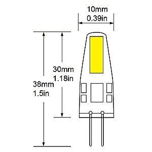 Ukey U G4 LED Bulb 3 Watt Bi-Pin Base 12V AC/DC 2700K Warm White Dimmable Waterproof T3 G4 30W LED Halogen Replacement 5Pack (3)
