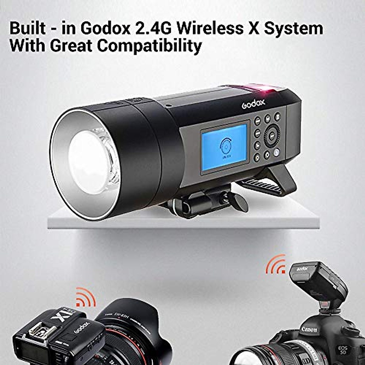 Godox AD400 Pro AD400Pro 400ws GN72 TTL Battery-Powered Monolight, 1/8000 HSS Outdoor Flash Strobe Light, Built-in Godox 2.4G System, 390 Full Power Pops, 0.01-1s Recycle Time, 30w LED Modeling Lamp