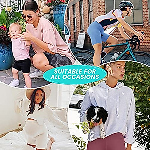 QGGQDD 3 Pack Biker Shorts Women with Pockets - 8” High Waisted Black Workout Running Yoga Shorts