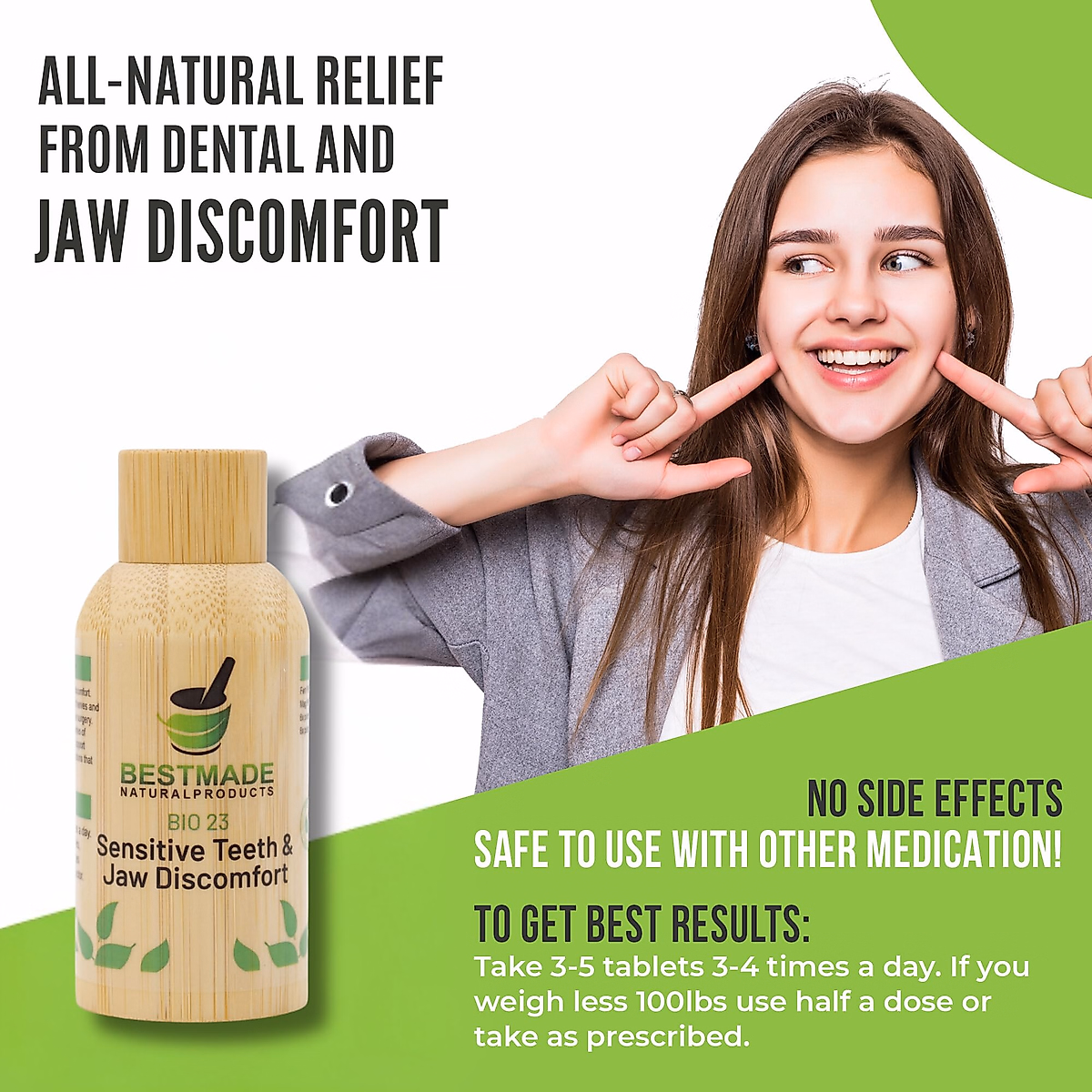 BestMade Natural Products Toothache & Nerve Support in Jaw | Helps Ease Tooth Sensitivity and Oral Discomfort Following Dental Work | Bio23 | Pellets