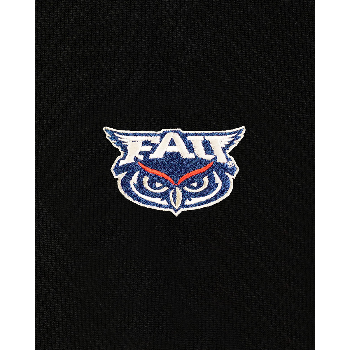 Vantage Apparel Men's Collegiate Micro Mesh Performance Black 1/4 Zip Pullover, Florida Atlantic Owls, Large