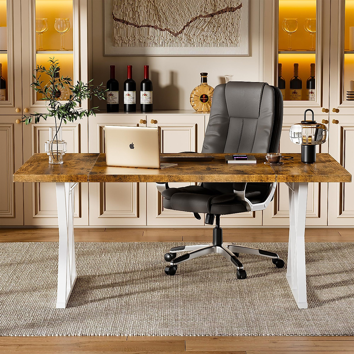 PAKASEPT 71" Executive Desk, Large Computer Office Desk Workstation, Modern Simple Style Laptop Desk, Dining Room Table, Business Furniture for Home Office