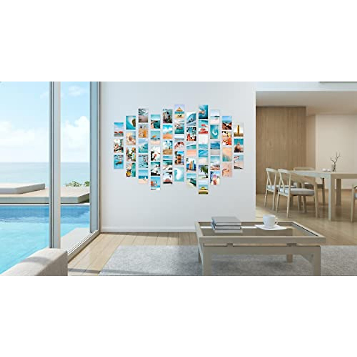 Wall Collage Kit Aesthetic Pictures For Room Wall-Decor - Wall Collage Kit Bedroom Decor For Teen Girls - 50PCS Blue Beach Posters For Room Aesthetic 4" x 6"…
