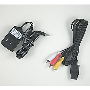 Video Game Accessories for Super NES SNES Hookup Connection Kit AC Adapter Power Cord AV Cable