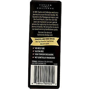Taylor & Colledge Organic Vanilla Bean Paste with Seeds, 1.7oz Tube