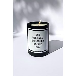 The 125 Collection | She Believed She Could So She Did | Spicy Blood Orange | 80 Hour Long Burn | Natural Vegan Soy Wax | Luxury Scented Candles for Home (12 oz)