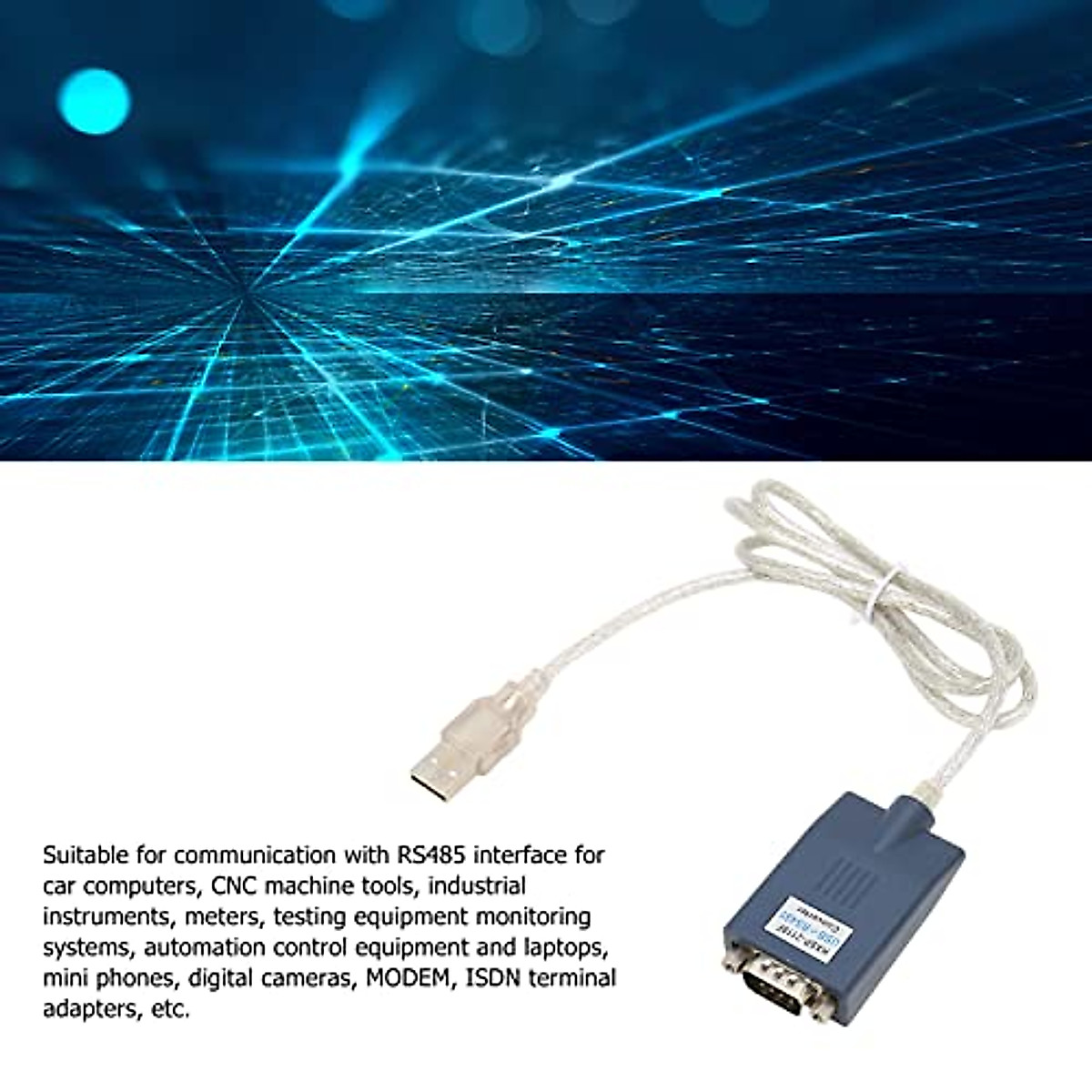 VINGVO USB to RS485 Adapter, USB2.0 to RS485 Serial Adapter Plastic Metal for Laptop