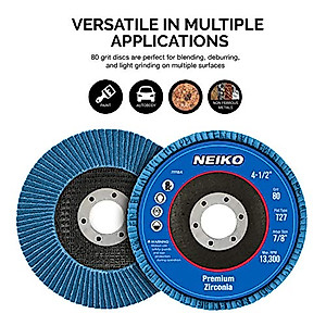 NEIKO 11116A 10 Pack Zirconia Flap Discs 4-1/2 for Angle Grinder, 40 Grit Flapper Wheel, Flat T27 Grinding Wheel 4.5 Inch Flap Disc, 7/8" Arbor Grinding Disc, Flap Wheel for Wood & Metal Sanding
