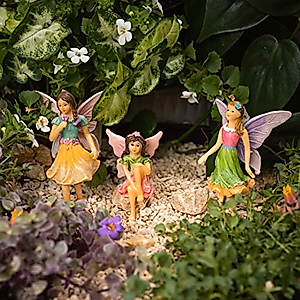 PRETMANNS Fairy Garden Fairy Figurines - Fairies for Fairy Gardens - Small Garden Fairies - Cute Fairy Garden Accessories for a Miniature Fairy Garden - Fairy Figurine Set 3 Pcs