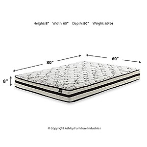Signature Design by Ashley Chime 8 Inch Firm Hybrid Mattress, CertiPUR-US Certified Foam, Queen