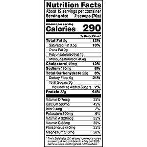 Muscle Milk Genuine Protein Powder, Cookies 'N Crème, 1.93 Pounds, 12 Servings, 32g Protein, 3g Sugar, Calcium, Vitamins A, C & D, NSF Certified for Sport, Energizing Snack, Packaging May Vary