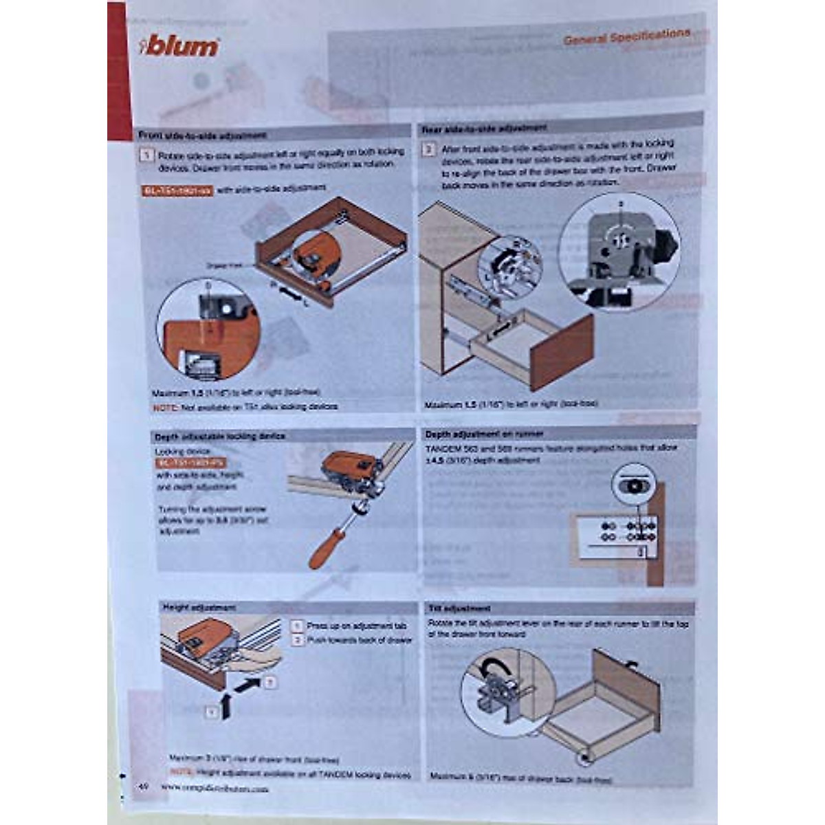 BLUM Tandem Plus BLUMOTION Drawer Slides Complete Pair, with Runners 563H, Locking Devices, Rear Mounting Brackets and Screws (for face Frame or Frameless Application) 21 Inch