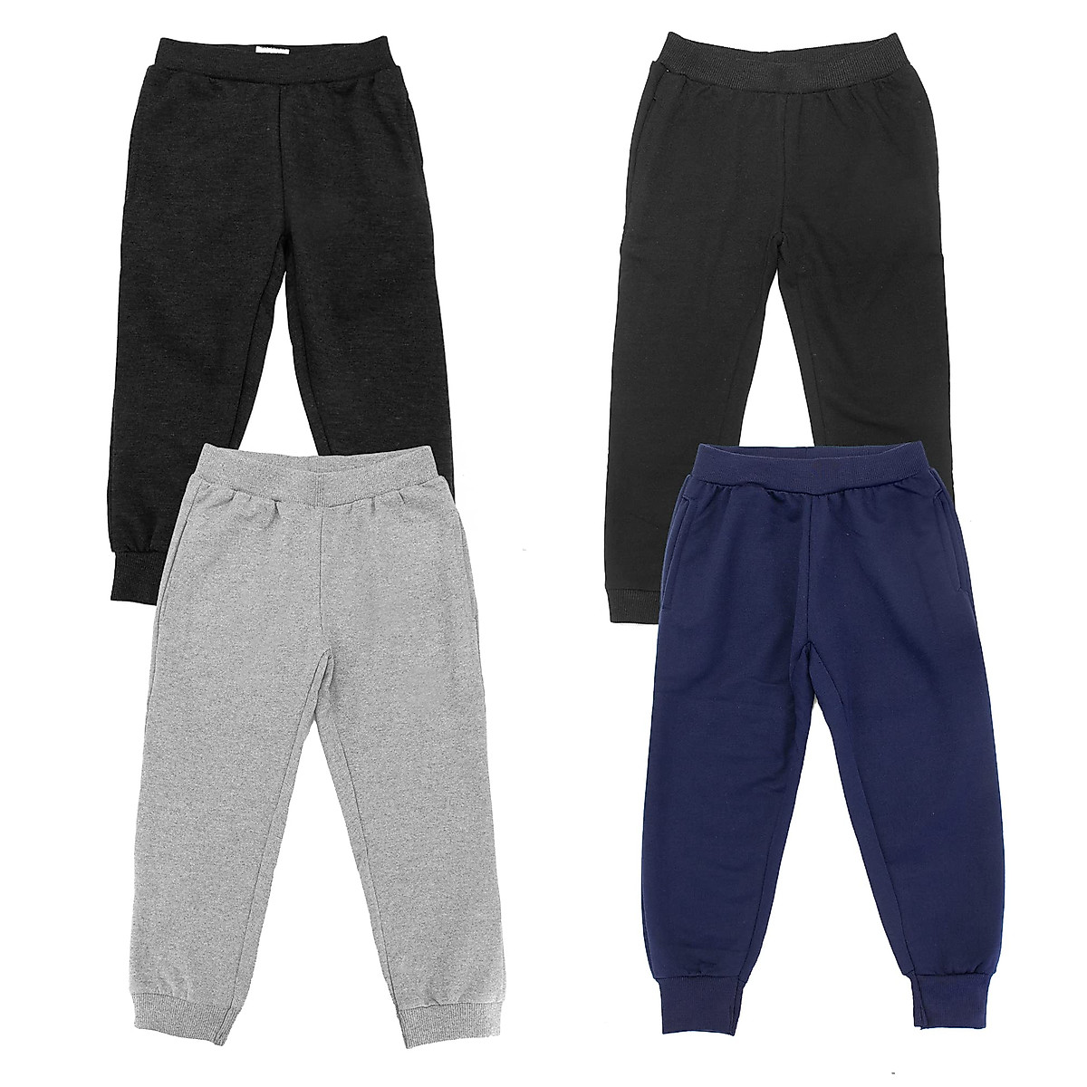 Studio 3 Boy’ Sweatpants – 4 Pack Active French Terry Jogger Pants (Size: 5/6)