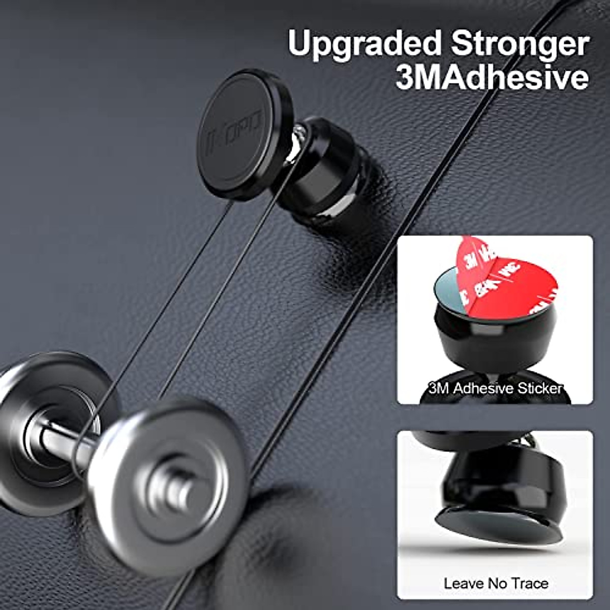 IKOPO All-Metal Magnetic Phone Holder for Car Dashboard, Universal Cell Phone Mount for Car with Strong Magnet Suitable for iPhone, Samsung, LG, GPS, and More