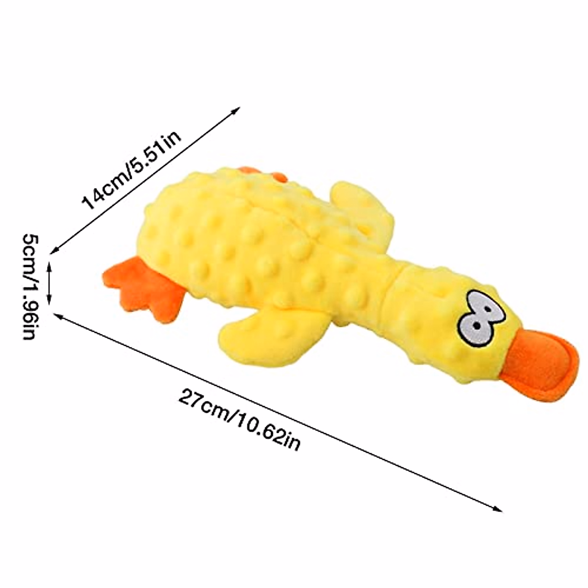 Qmisify Stuffed Duck Dog Toy - Puppy Squeaky Toys | Stimulate Appetite Duck Dog Toy, Squeaky Pet Toy, Plush Dog Chew Toy for Large Dogs