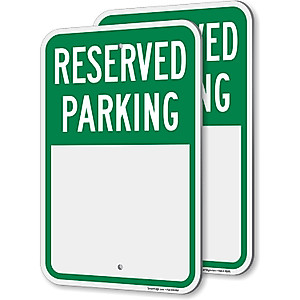 SmartSign Blank Reserved Parking Sign - 2 Pack Write-On Sign, 18 x 12 inch, 2mm Thick Aluminum Composite, Green and White, Made in USA